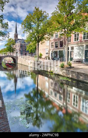 Oude Gracht, canal, water, bridge, reflection, historic old town ...