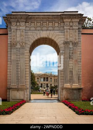 Garden house and garden gate located in a mountain valley Stock Photo ...