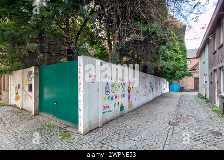 Patershol, house facade, architecture, district, view, Ghent, East ...
