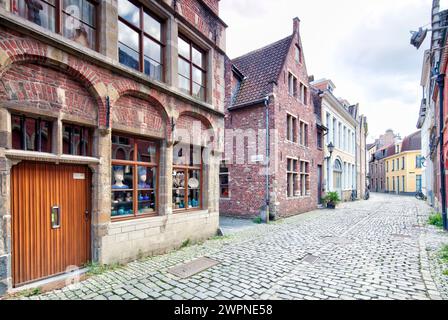 Patershol, alley, house facade, architecture, neighborhood, view, Ghent ...