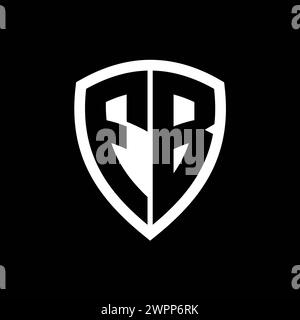 FB monogram logo with bold letters shield shape with black and white ...