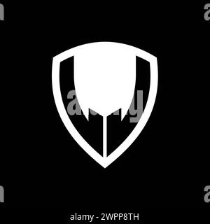 LJ monogram logo with bold letters shield shape with black and white color design template Stock ...