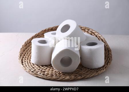 Many toilet paper rolls on white background. Pattern for design Stock ...