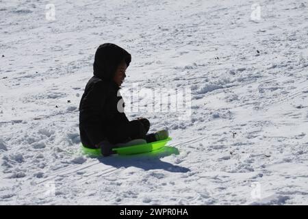 Sledding at Forest Park first large measurable snow in St. Louis ...