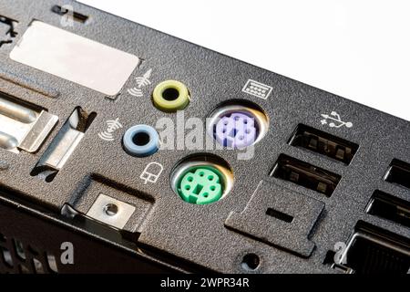 Close view of keyboard and mouse ports Stock Photo - Alamy