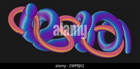 A colorful intertwining spiral. A creative design element for interiors ...