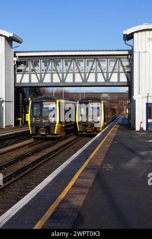 Merseyrail Stadler class 777 third rail electric train 777019 with a ...
