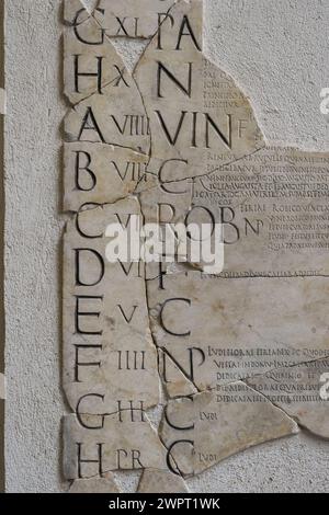 National Roman Museum - ancient calendar Stock Photo - Alamy
