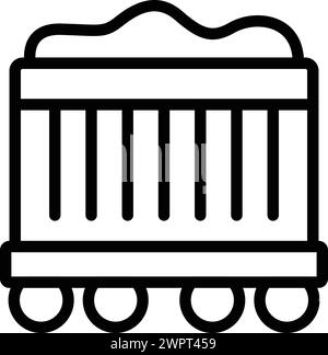 Rolling stock flatcar icon outline vector. Transit cargo logistics ...