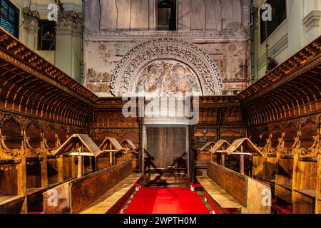 Wooden choir of the Tempietto Lombardo with medieval, Byzantine ...