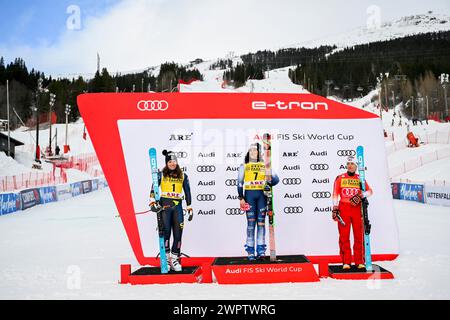 Sweden's Sara Hector, left, and Italy's Lara Della Mea speed down the ...