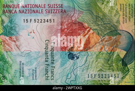 Closeup of 50 Swiss franc banknote for design purpose Stock Photo - Alamy
