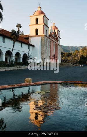 The historic Santa Barbara Mission, known as the Queen of the Missions ...