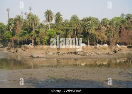 Riverbank errosion or river bank failure due to tidal wave of the ...