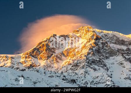 The Majestic Ortler Mountain in the European Alps at Sunrise Stock ...