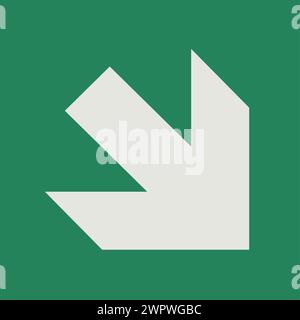 SAFETY CONDITION SIGN PICTOGRAM, DIRECTION ARROW (90° ANGLE) ISO 7010 ...