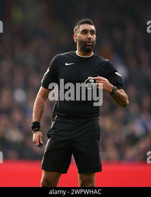 Referee Sunny Gill during the Premier League match at Selhurst Park ...