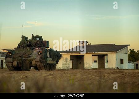 An M2A4 Bradley Fighting Vehicle, assigned to 2nd Battalion, 7th ...