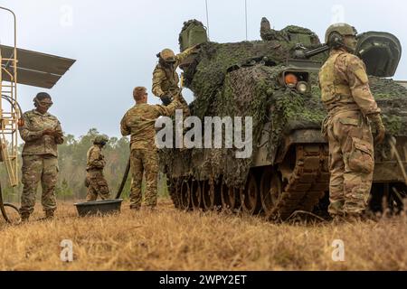 A M2A4 Bradley Fighting Vehicle, assigned to 2nd Battalion, 7th ...