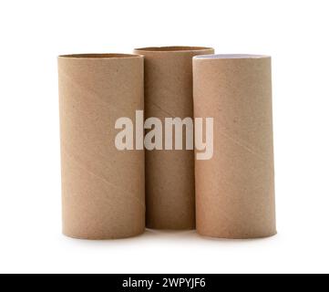 Front view of tissue paper core is isolated on white background with ...