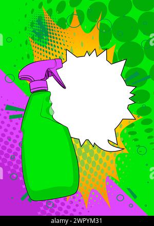 Cartoon Cleaning Product with blank speech bubble, comic book Window ...