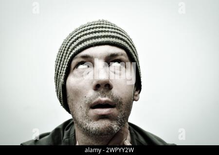 Dental problems. Portrait of unhealthy man with swollen face suffering ...