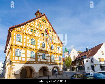 Town Hall, fountain Rathausbrunnen, Neuffen Old Town Neuffen ...