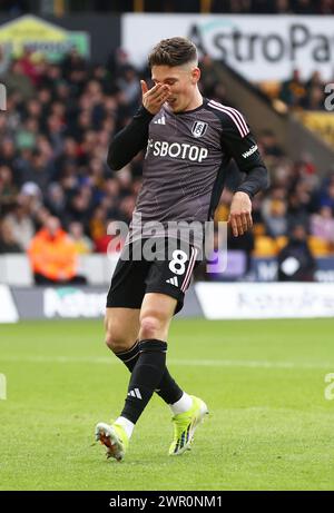 Harry Wilson of Fulham reacts after a missed chance during the Premier ...