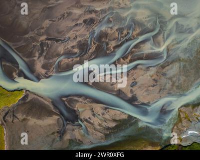 Abstraction of patterns and colors of Icelandic rivers, a mix of ...