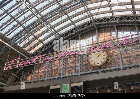 Tracey Emin's artwork " I want my time with you " at train arrival hall ...