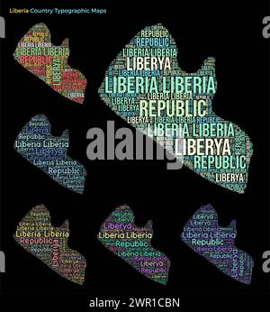 Ivory Coast shape with country names word cloud in multiple languages ...