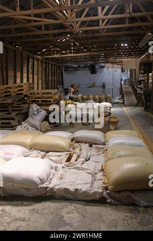 Coffee bean bagging area, Doka Coffee Estate, Sabanilla de Alajuela ...