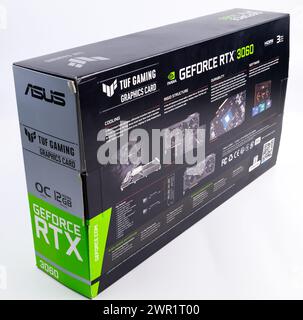 cardboard box of NVIDIA RTX 3060 OC 12g TUF gaming graphics card on ...