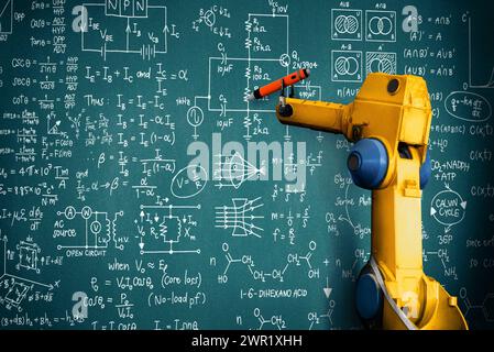 XAI Robot arm AI analyzing mathematics for mechanized industry problem ...