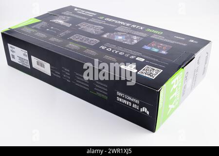 cardboard box of NVIDIA RTX 3060 OC 12g TUF gaming graphics card on ...