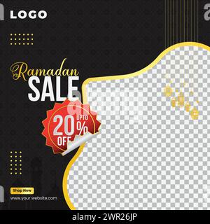 Holy Ramadan sale social media post template banners ad, Editable ...