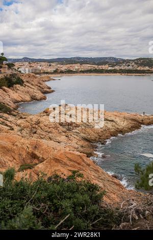 View towards the town of Sant Feliu de Guíxols, Spain Stock Photo - Alamy