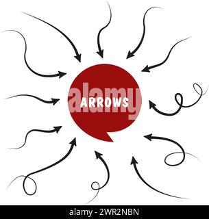 Big Set Arrows and directions signs. thin dash line with arrow. Dotted ...