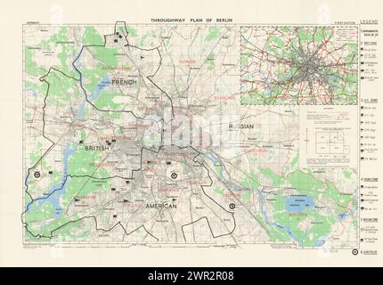 1945 Berlin Zones of occupation map Stock Photo - Alamy