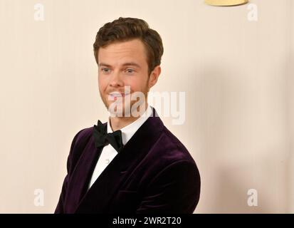 Jack Quaid arrives at the Oscars on Sunday, March 10, 2024, at the ...