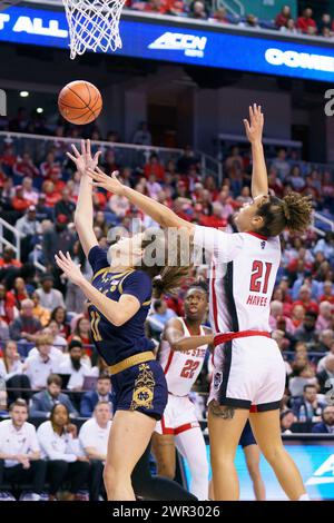 Notre Dame guard Sonia Citron (11) shoots over TCU guard Madison Conner ...