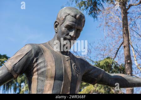 ISTANBUL, TURKEY - MARCH 10, 2024: Ataturk statue on the Fenerbahce ...