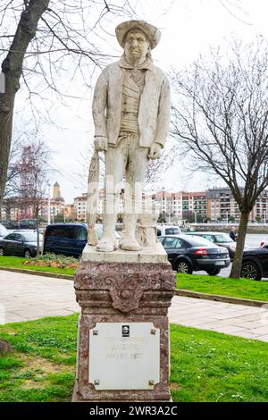 Stone statue representing the season of the year: winter, spring ...