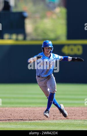 March 10, 2024: McNeese base runner Braden Duhon #0 works to increase ...
