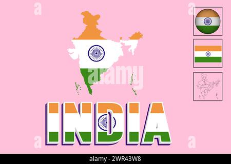 india map flag design vector illustration Stock Vector Image & Art - Alamy