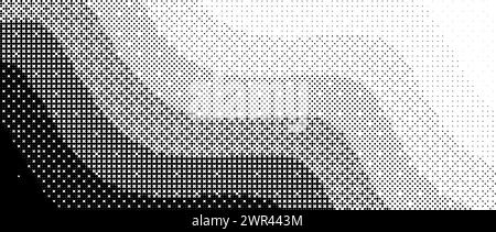 Pixelated bitmap wave gradient texture. Black and white dither pattern ...