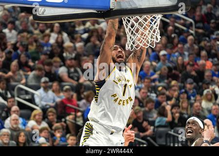 Indiana Pacers forward Obi Toppin (1) in action during overtime of an ...