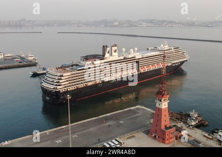 Dalian. 10th Mar, 2024. An aerial drone photo taken on March 10, 2024 ...