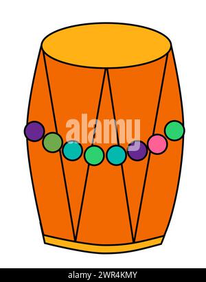 Holi Drum Music Instrument Dhol element. Design for celebration of ...
