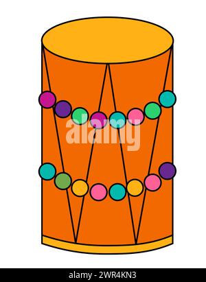 Holi Drum Music Instrument Dhol element. Design for celebration of ...